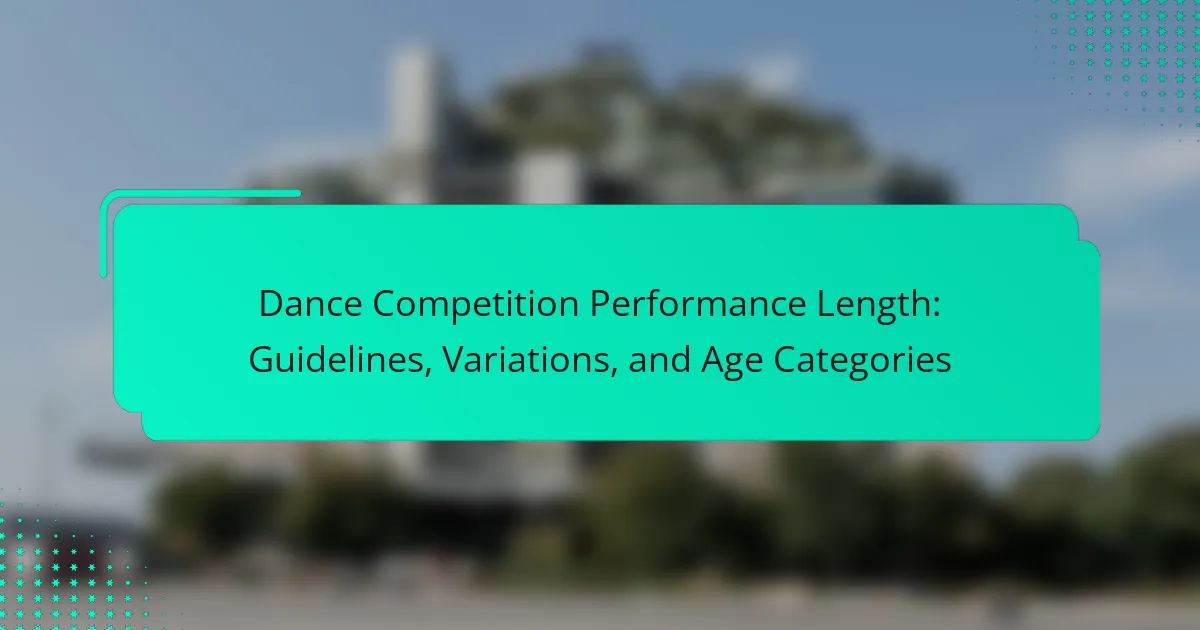 Dance Competition Performance Length: Guidelines, Variations, and Age ...